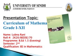 Presentation on maths curriculum | PPTX