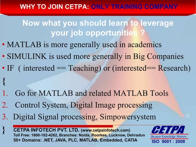 application based Presentation on matlab simulink & related tools | PPT