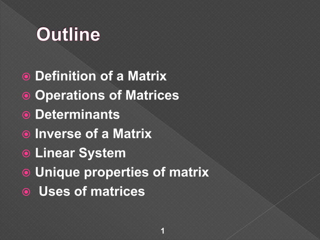 Presentation on matrix | PPTX | Physics | Science