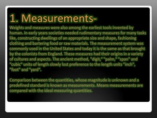 Presentation on measurements & measurement systems | PPTX
