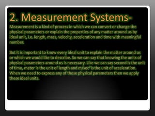 Presentation on measurements & measurement systems | PPTX