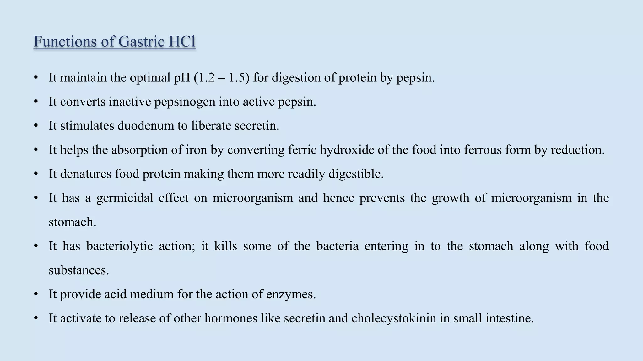 Presentation on the mechanism of HCl production in the stomach | PPTX