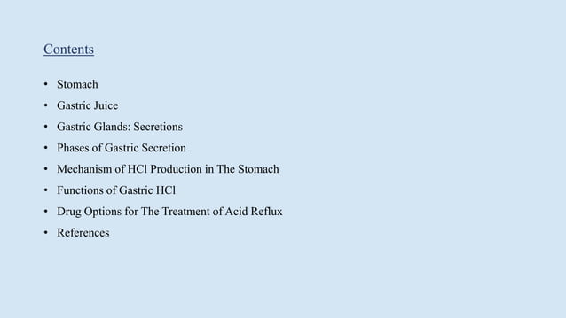 Presentation on the mechanism of HCl production in the stomach | PPTX ...