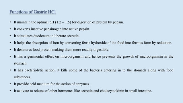 Presentation on the mechanism of HCl production in the stomach | PPTX ...