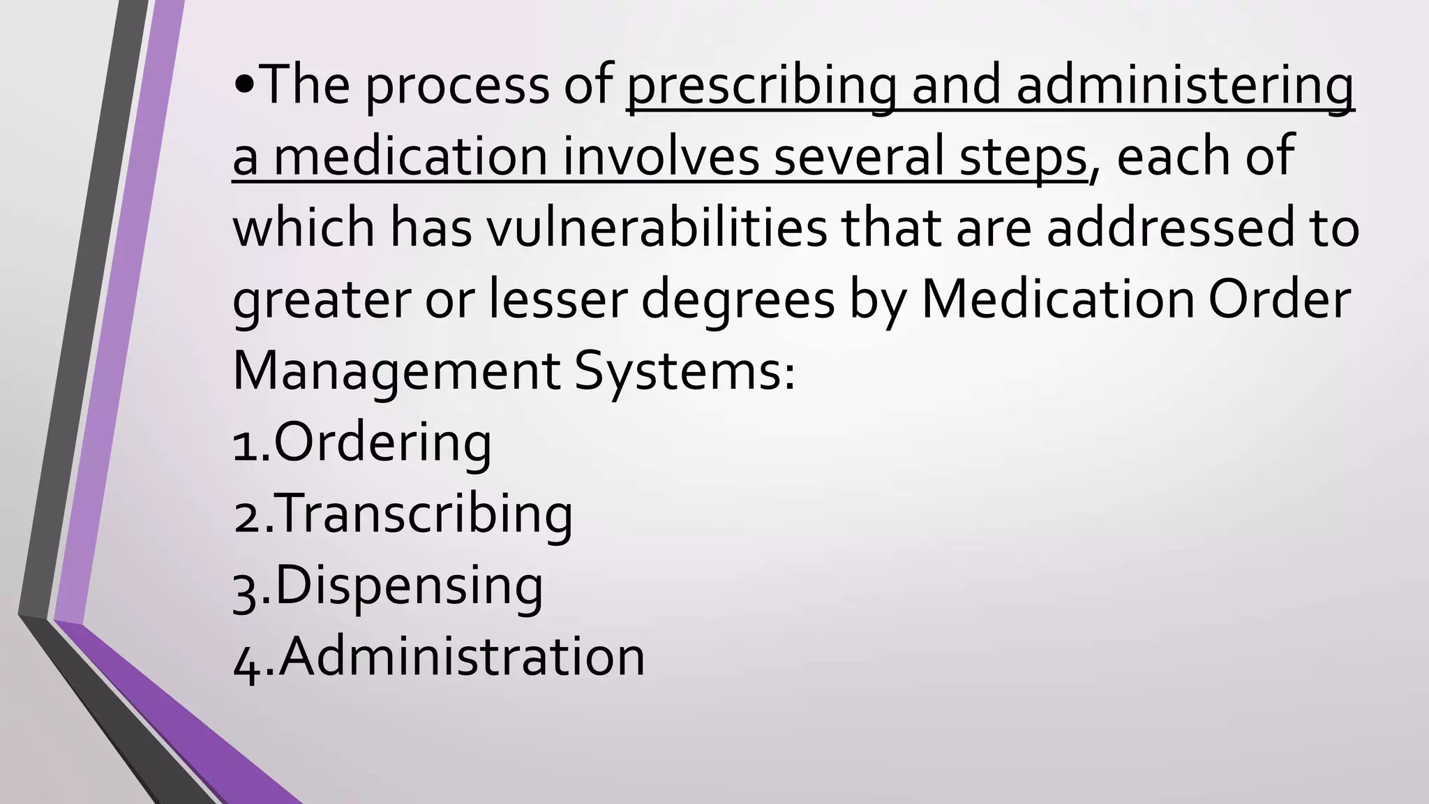 Presentation on medication order entry | PPTX
