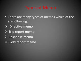 memo and its types | PPT