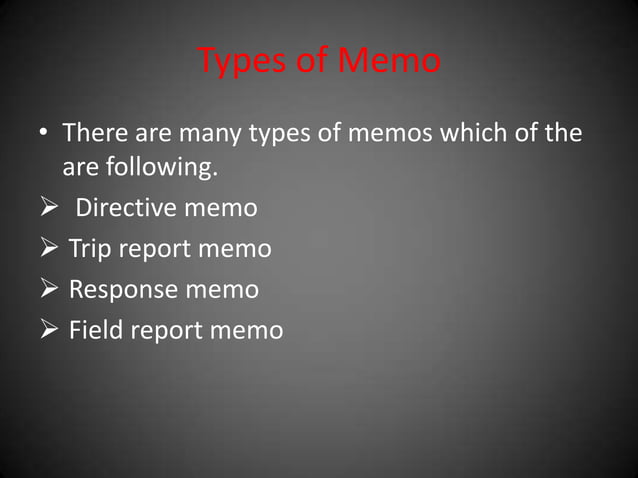 memo and its types | PPTX | Science