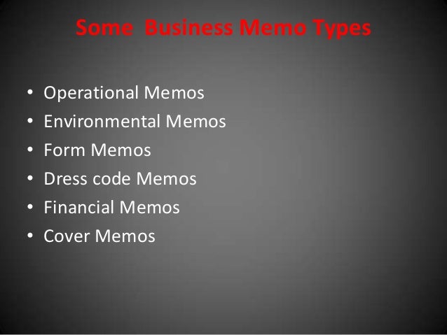 memo and its types