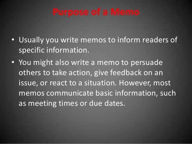 memo and its types