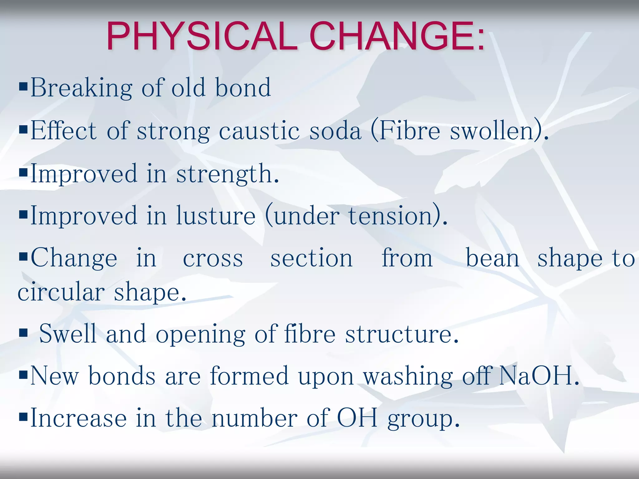 Presentation on mercerization | PPTX