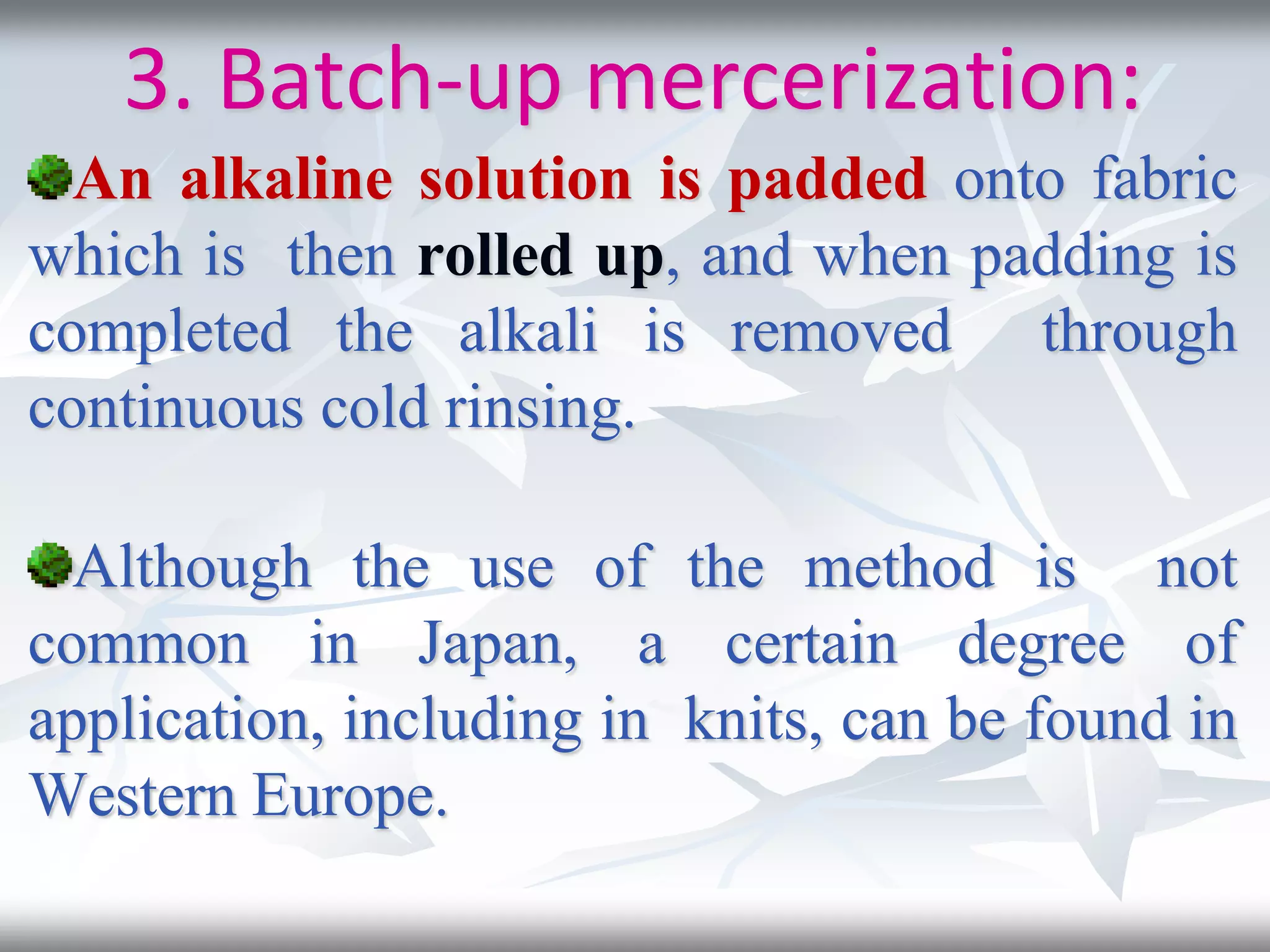 Presentation on mercerization | PPTX