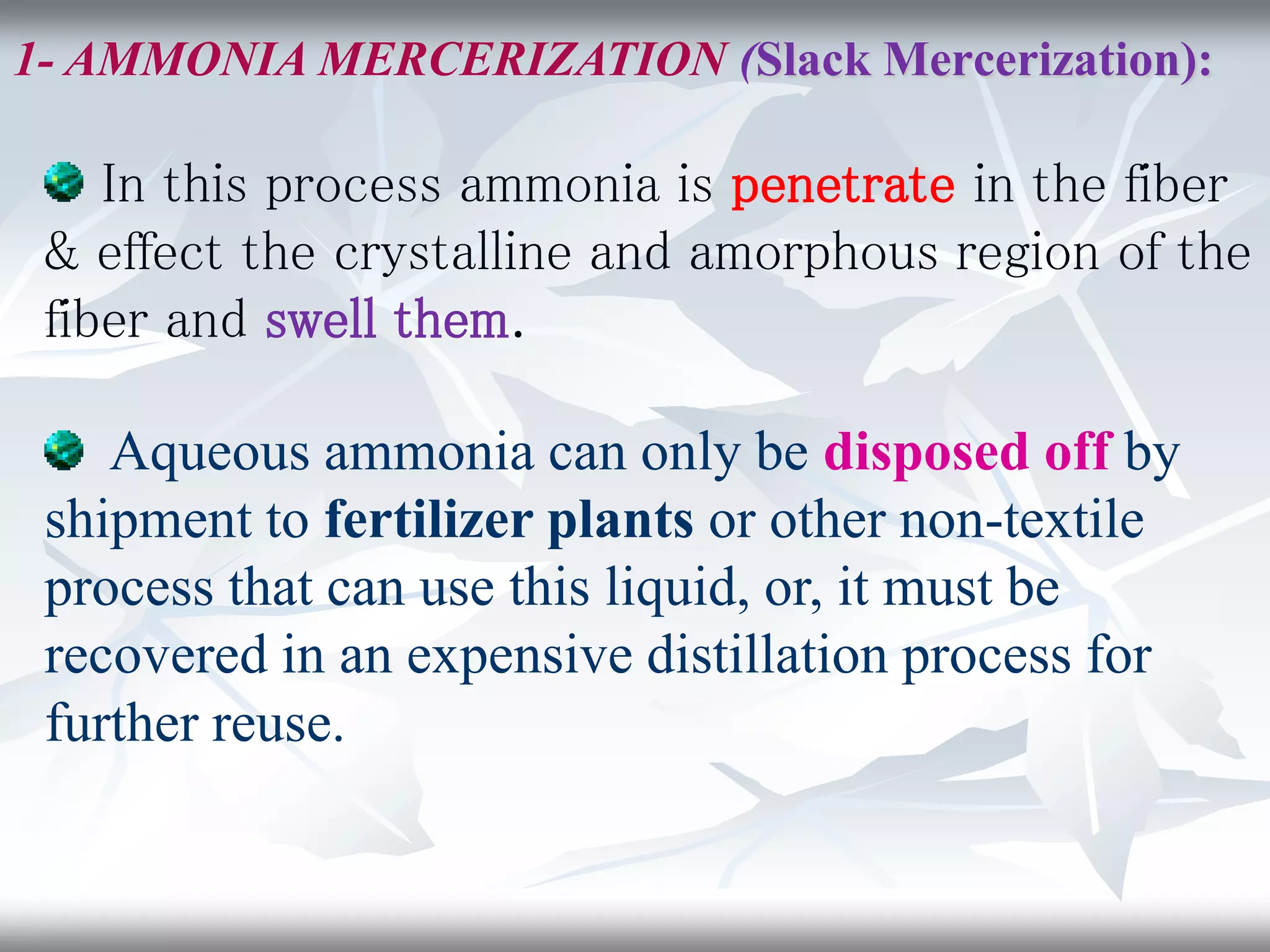 Presentation on mercerization | PPTX