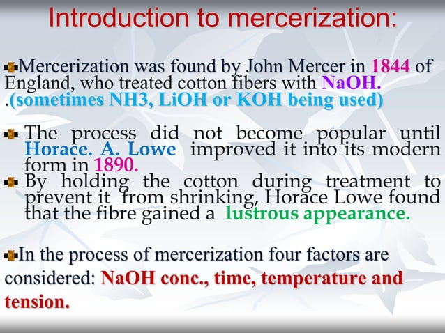 Presentation on mercerization | PPTX