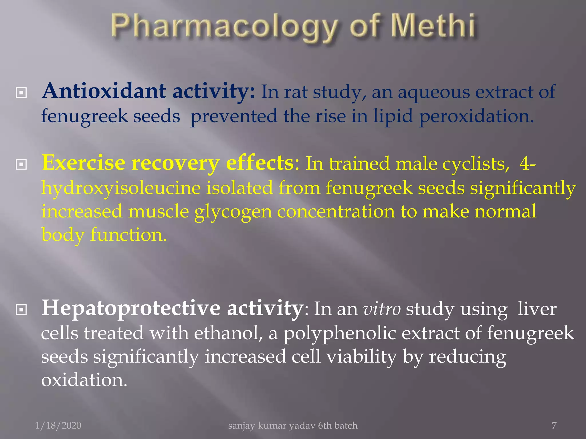 Fenugreek (Methi) | PPTX