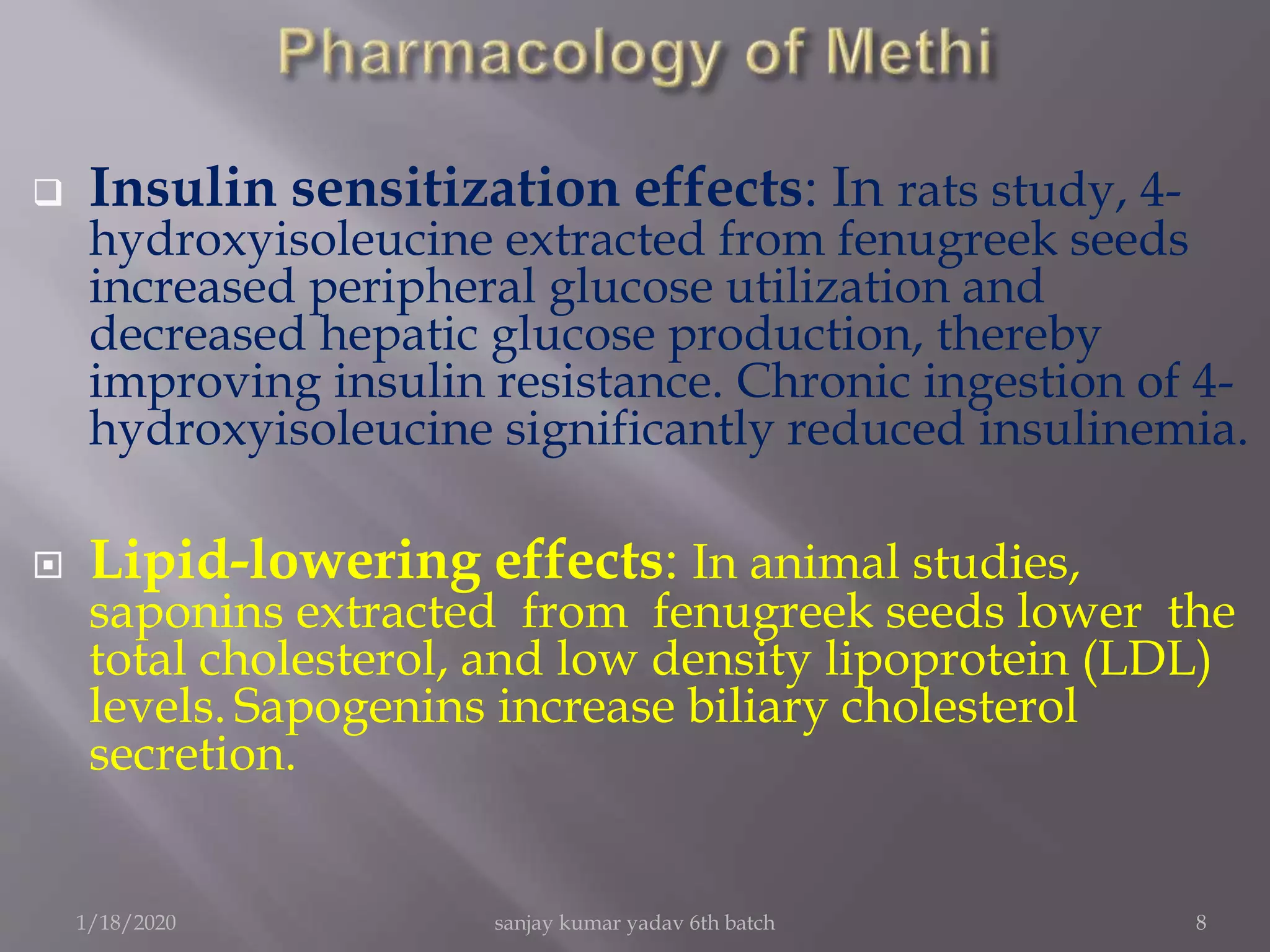 Fenugreek (Methi) | PPTX