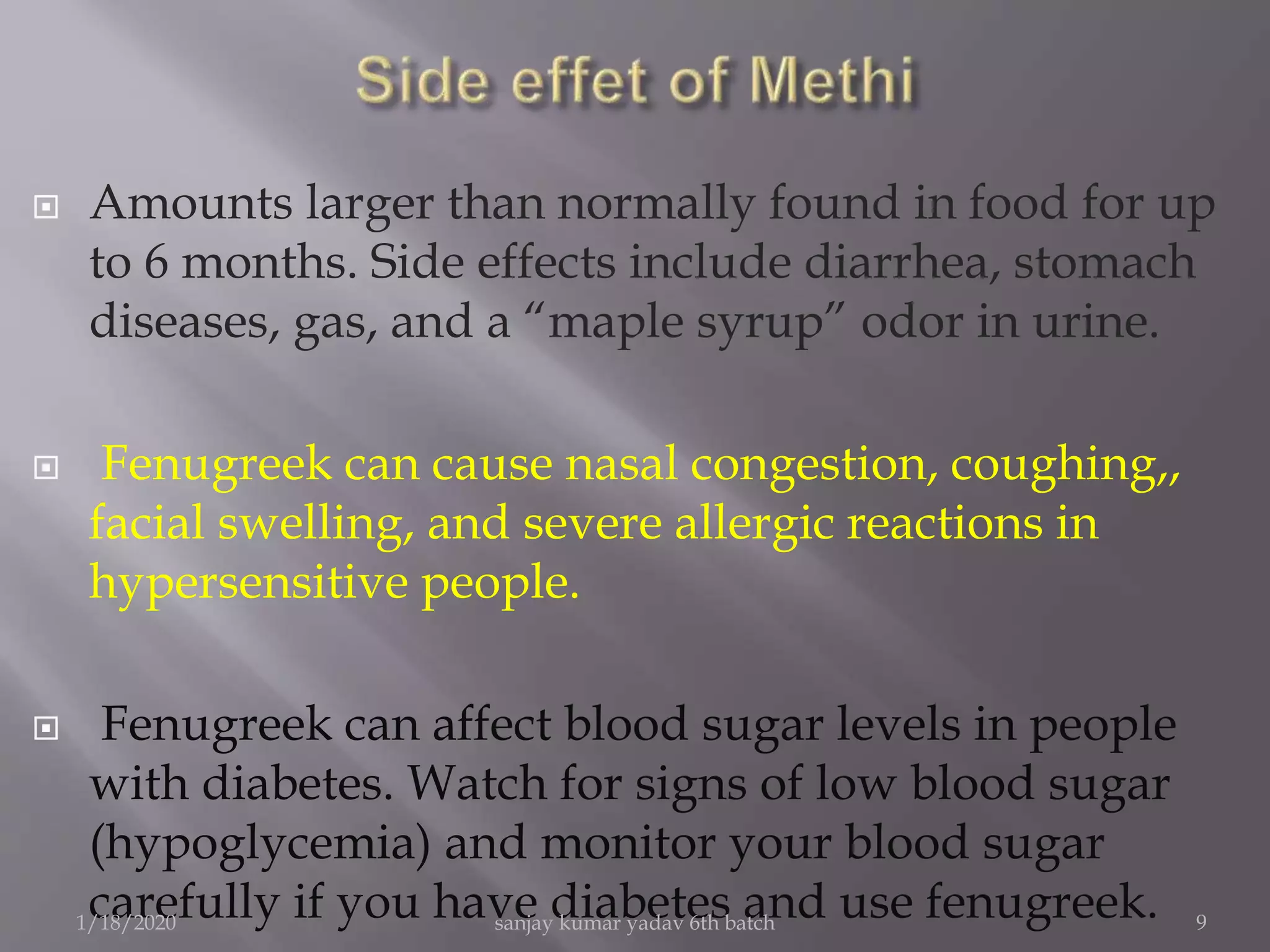 Fenugreek (Methi) | PPTX