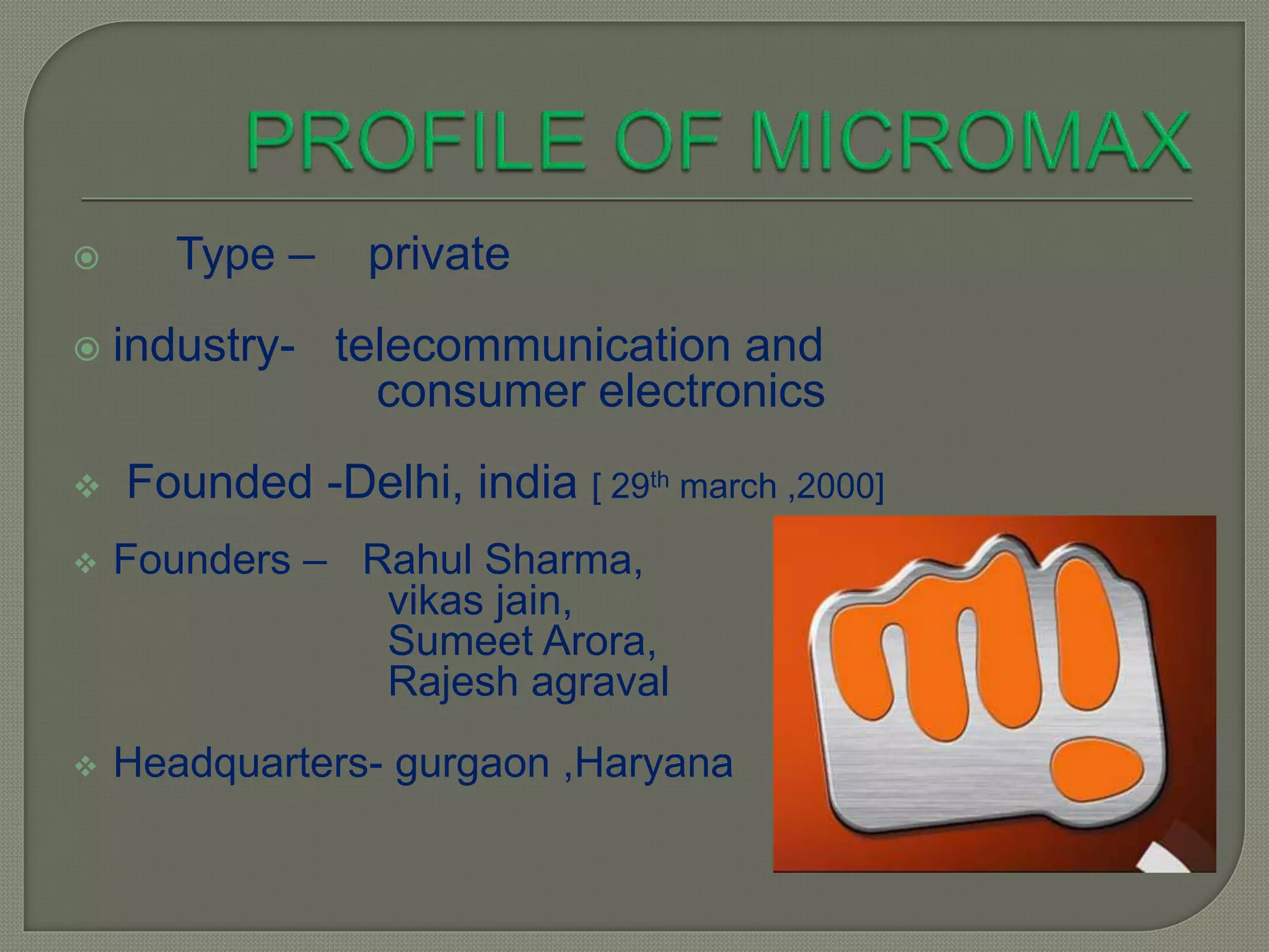 Presentation on micromax | PPTX