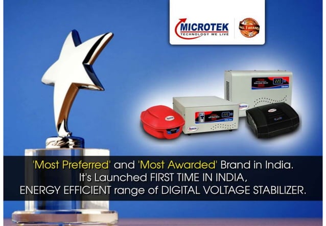 Microtek - Energy Efficient Digital Voltage Stabilizers | PPTX | Power ...
