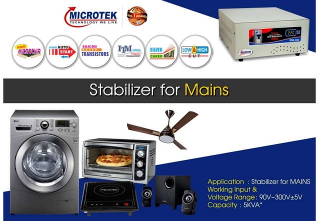 Microtek - Energy Efficient Digital Voltage Stabilizers | PPTX