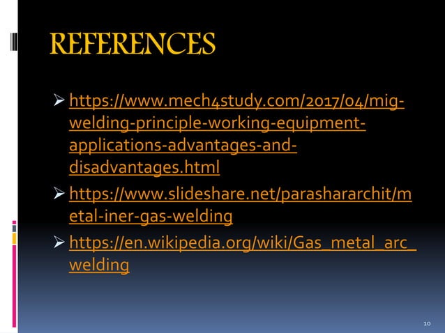 Presentation on mig welding | PPTX | Chemistry | Science