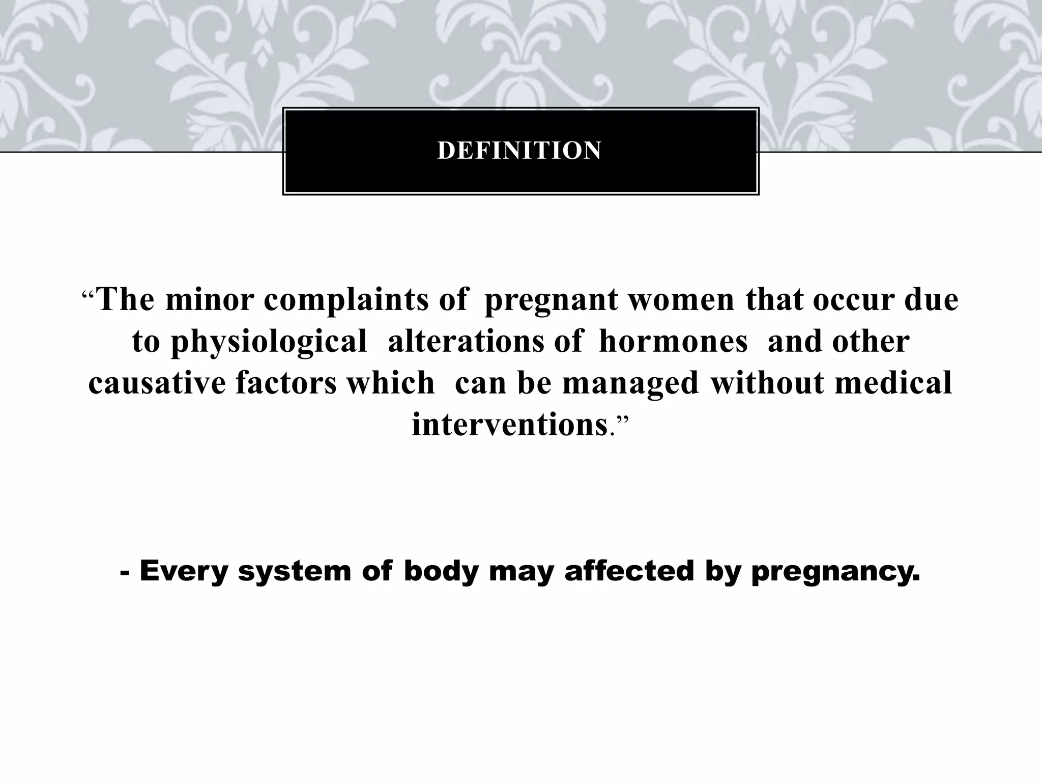 MINOR AILMENT DURING PREGNANCY | PPTX