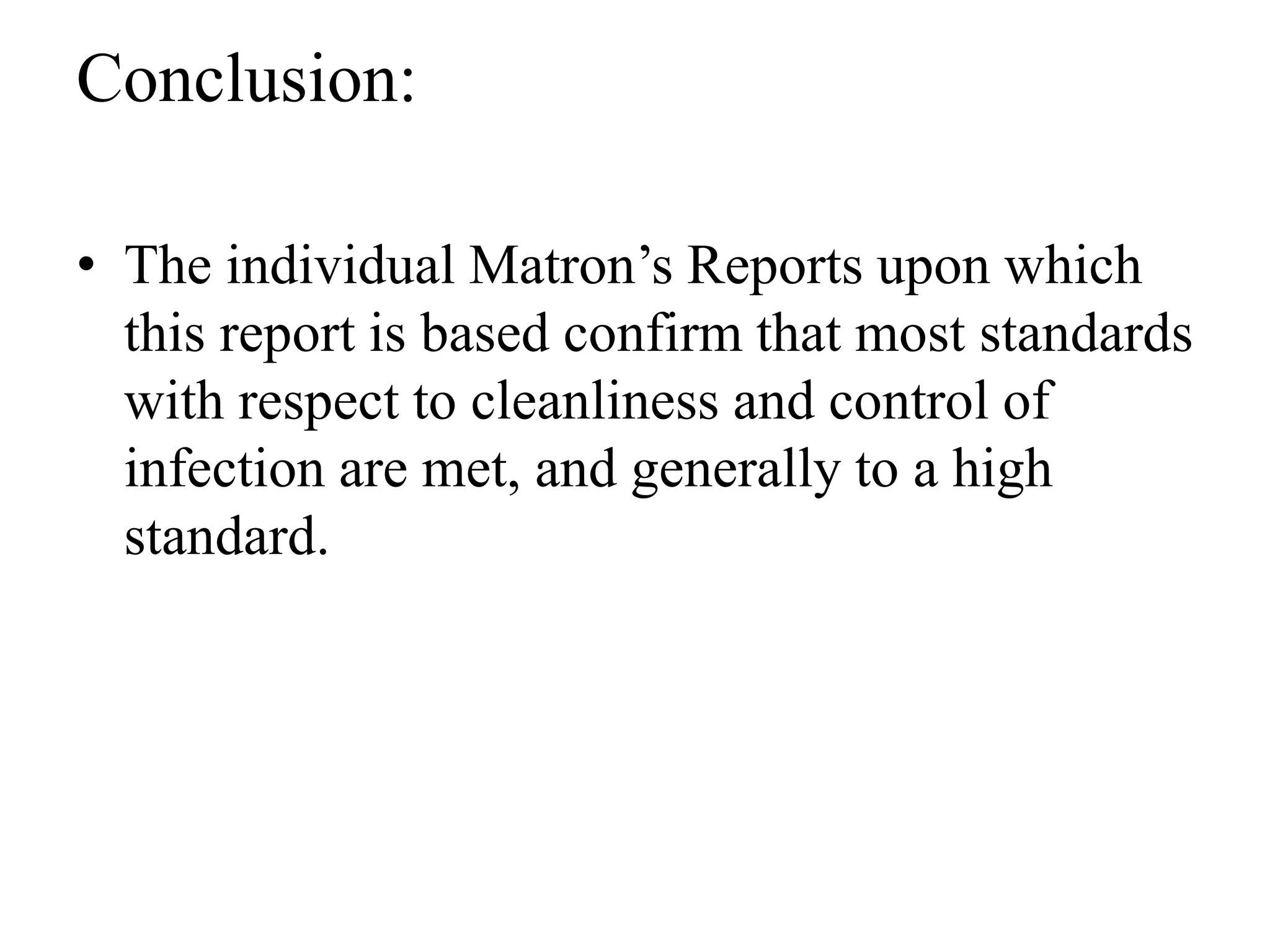 Presentation on Matrons Report | PPTX