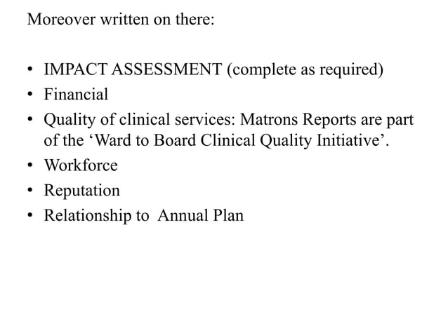 Presentation on Matrons Report | PPTX | Healthcare Industry | Industries