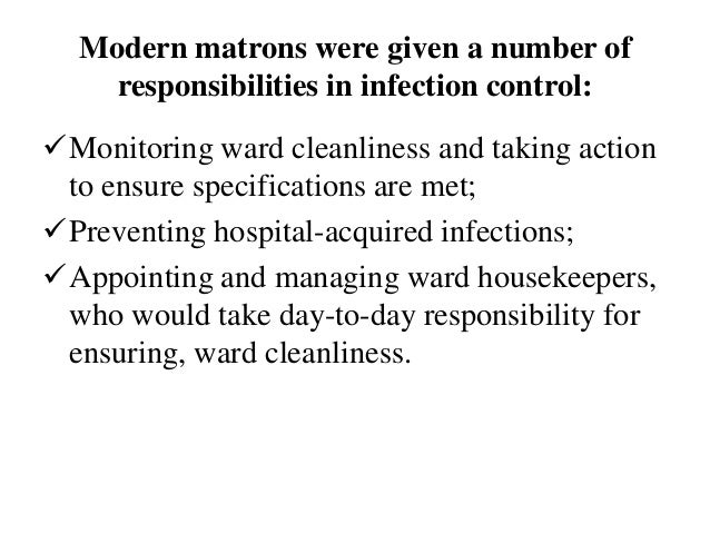 Presentation on Matrons Report