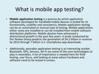 Presentation on mobile app testing | PPTX