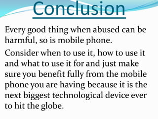 Presentation on mobile phones | PPTX