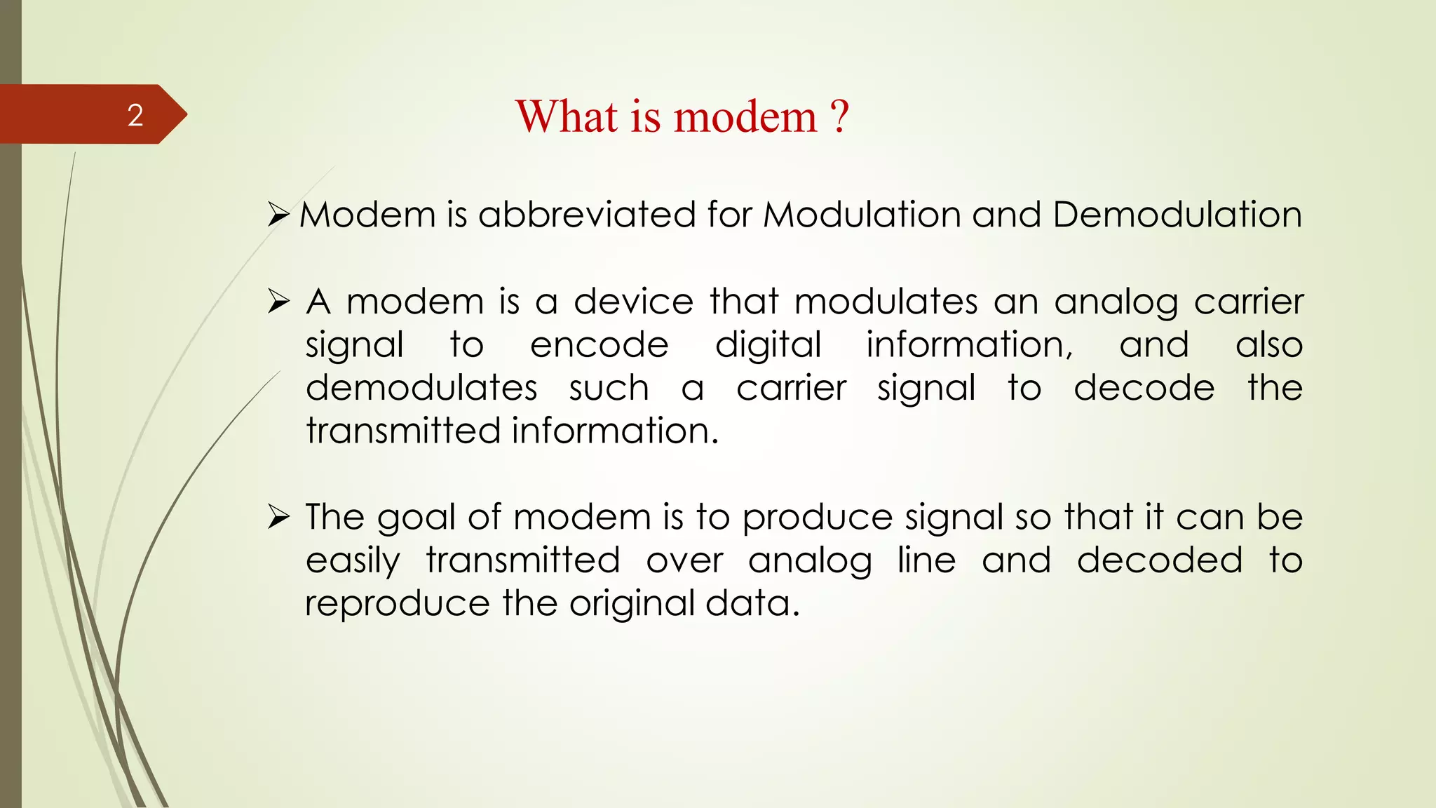 Presentation on modem | PPTX