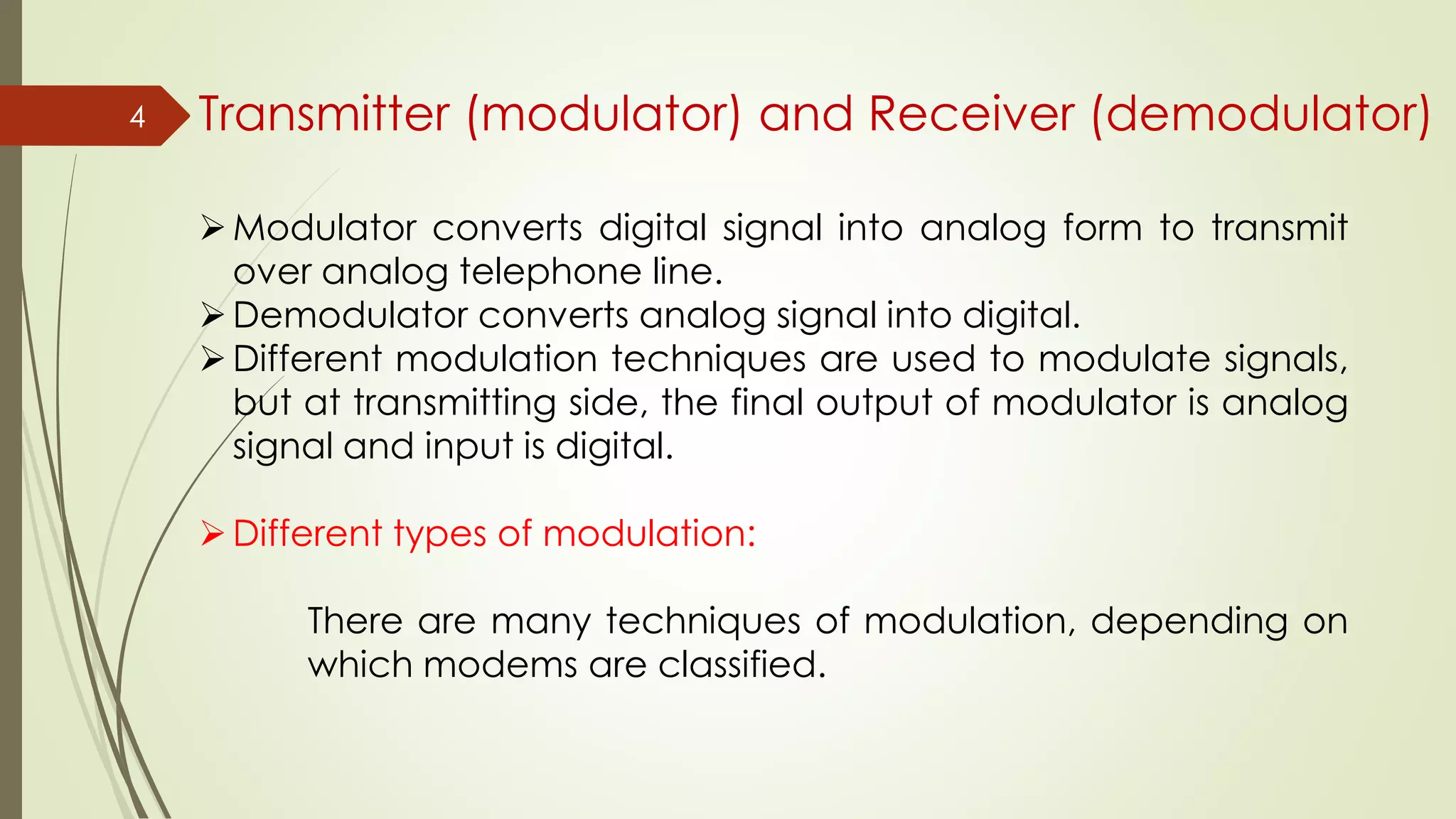 Presentation on modem | PPTX