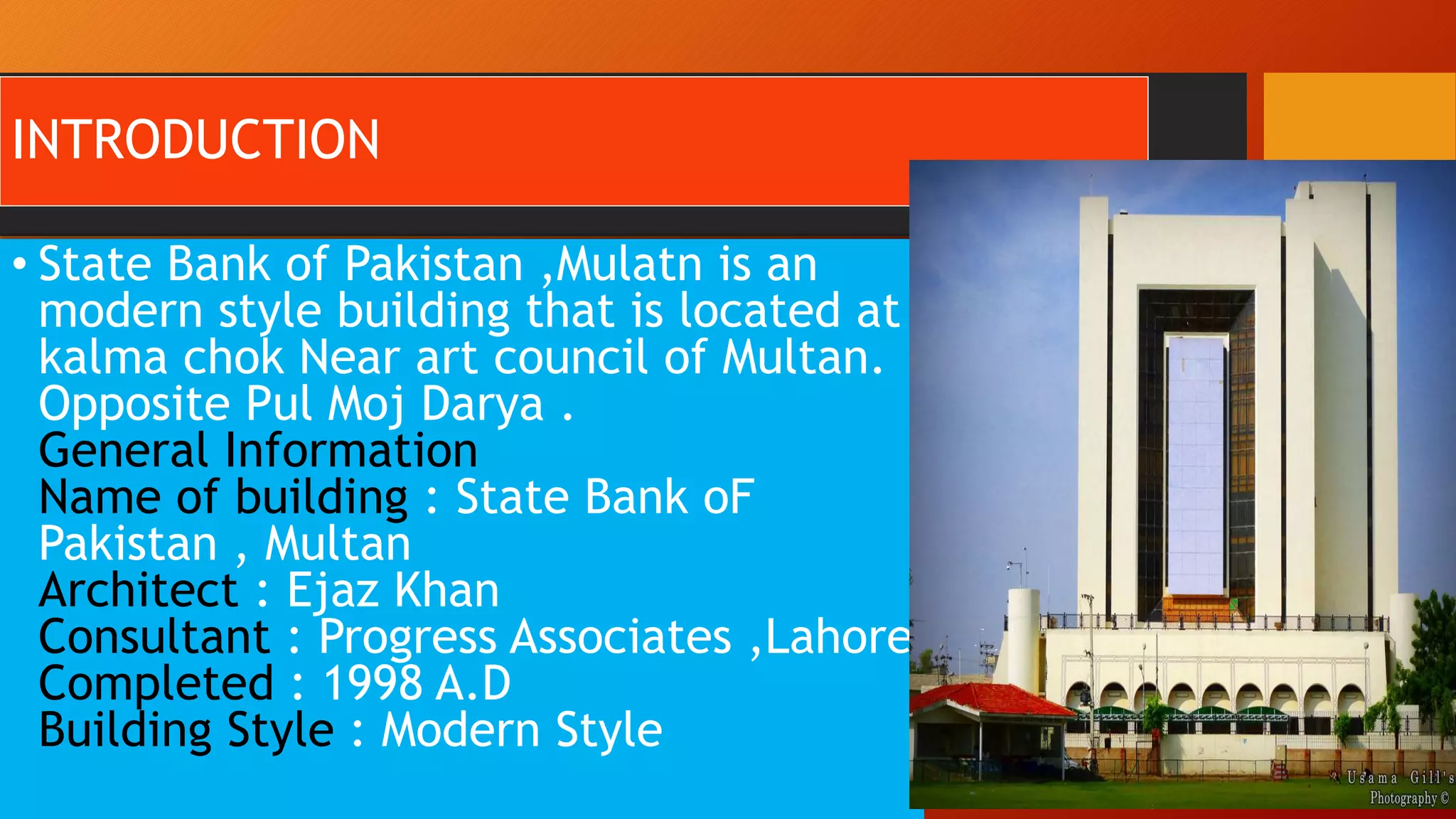 Presentation on modern building state bank of pakistan , multan | PPTX