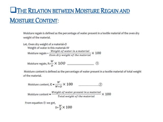 Presentation on moisture content & moisture regain | PDF