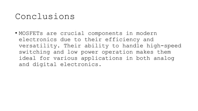 Presentation on MOSFET.pptx basic of mosfet in | PPTX | Consumer Electronics | Technology ...