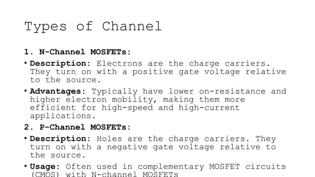 Presentation on MOSFET.pptx basic of mosfet in | PPTX | Consumer Electronics | Technology ...