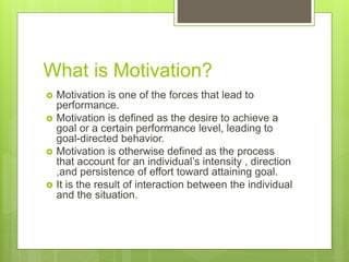 Presentation on motivation | PPT