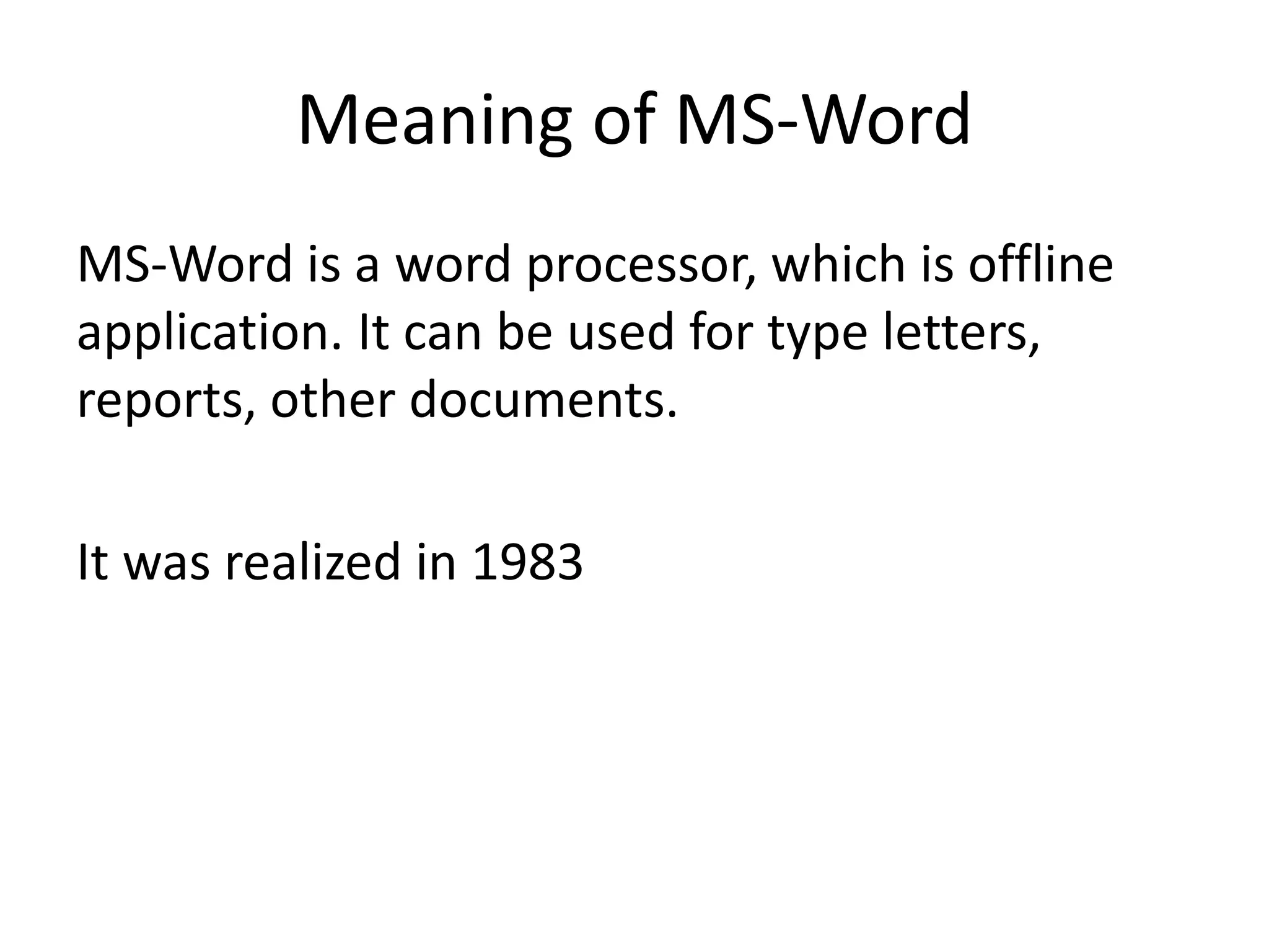 Presentation on ms word Poornima Patil | PPT