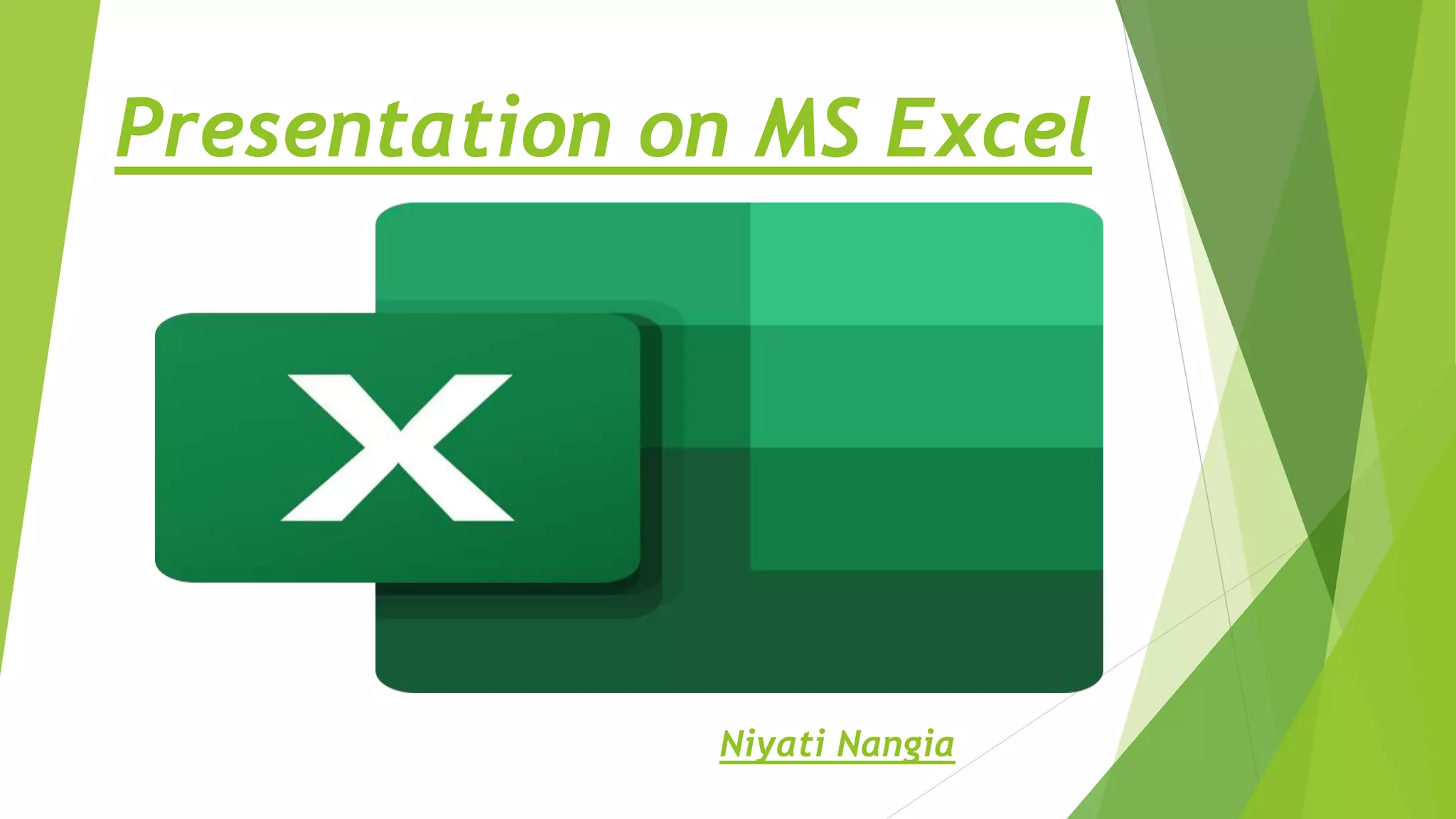 Presentation On Ms Excel Ppt