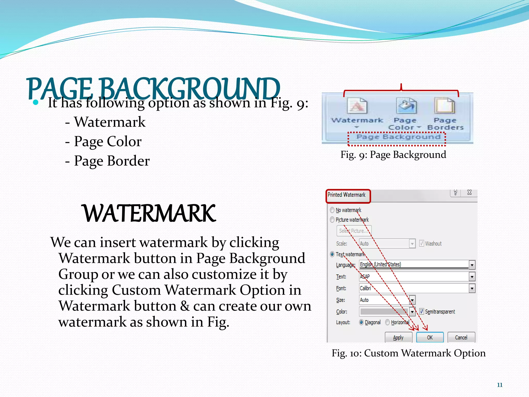Presentation on msword page layout | PPTX