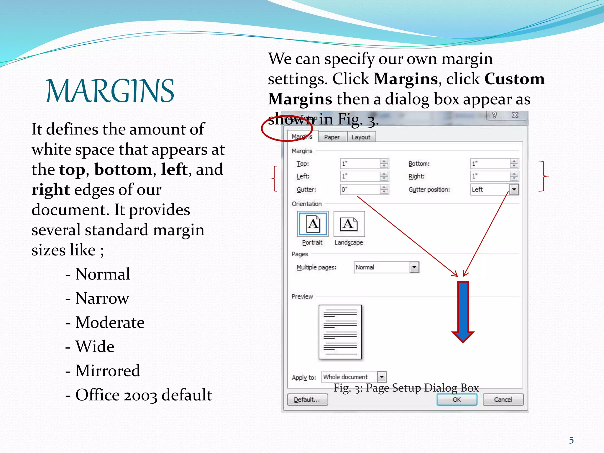 Presentation on msword page layout | PPTX
