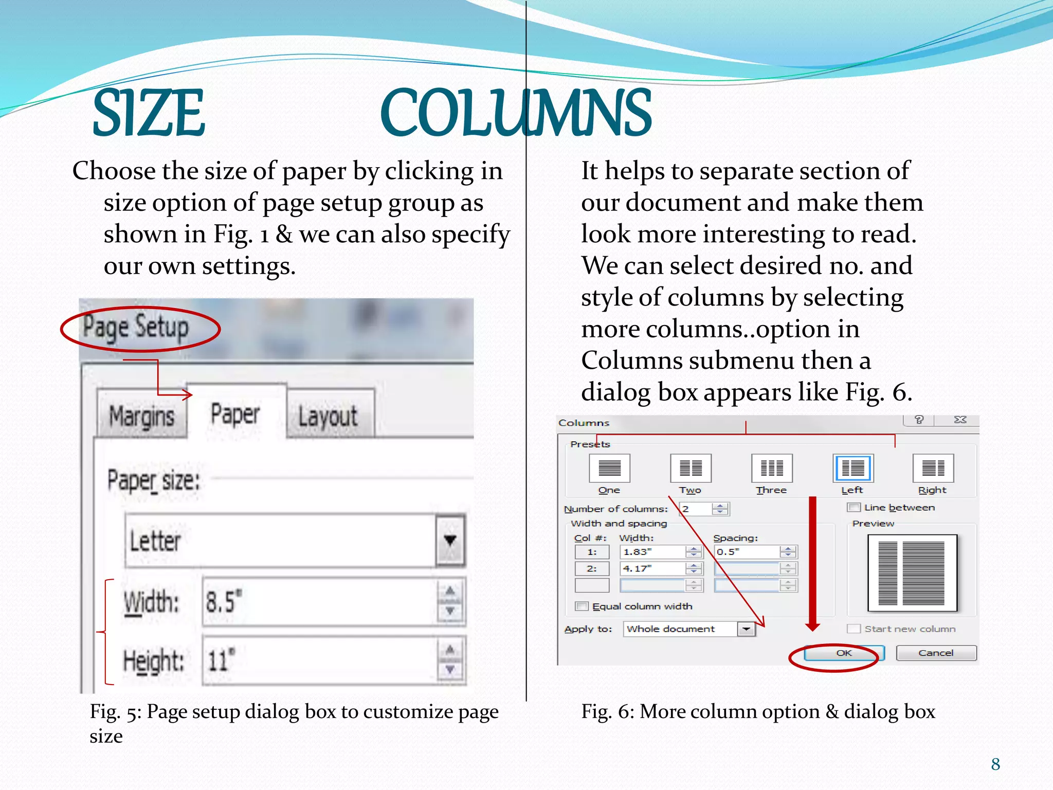 Presentation on msword page layout | PPTX