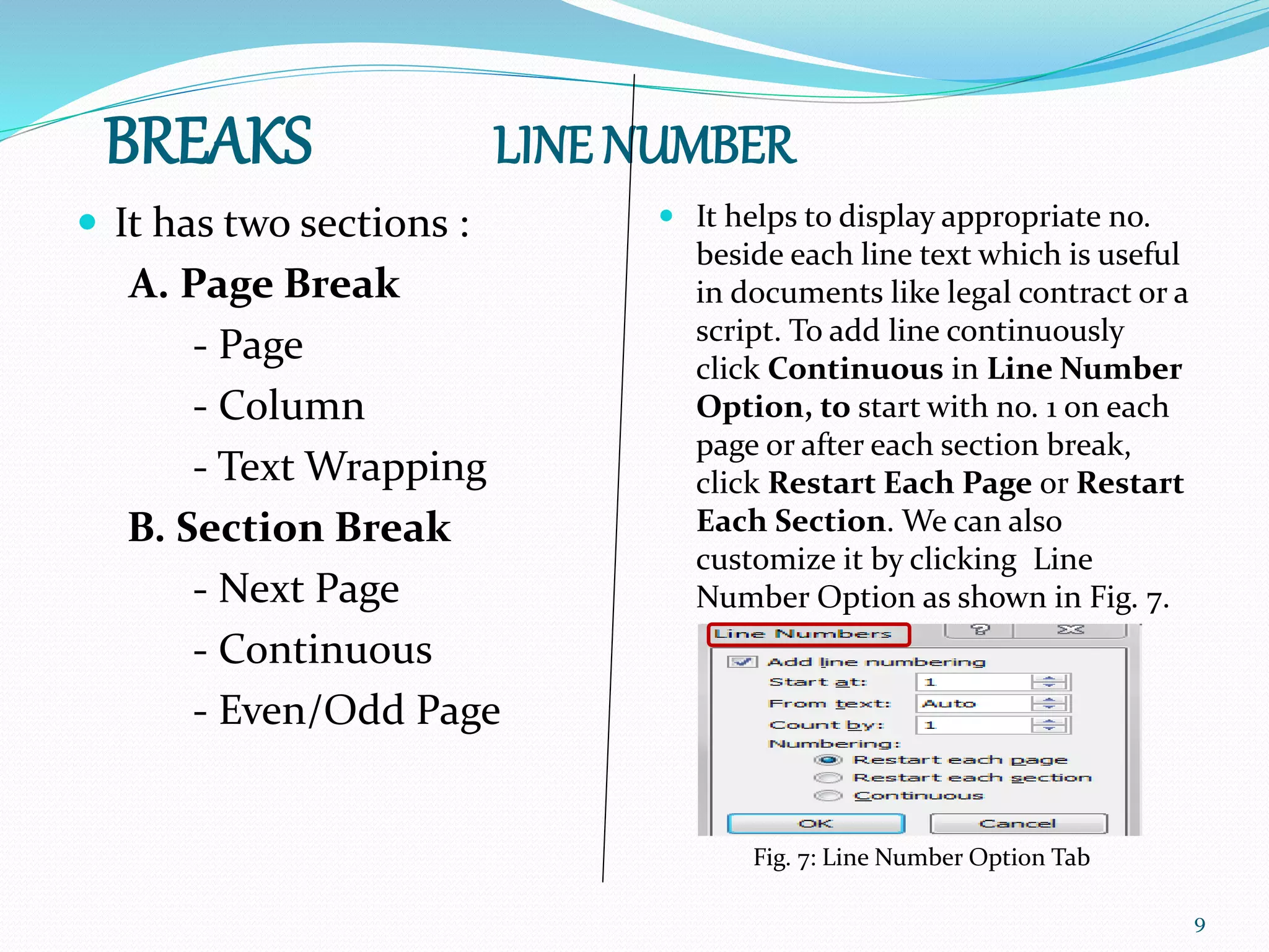 Presentation on msword page layout | PPTX