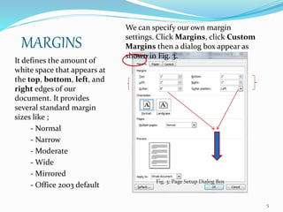 Presentation on msword page layout | PPTX