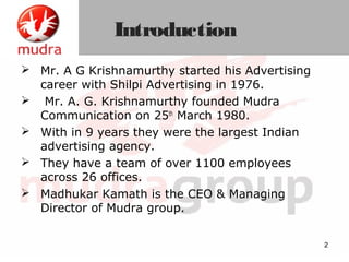Presentation on mudra comm satish vora | PPT