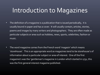 Presentation on music magazines | PPT