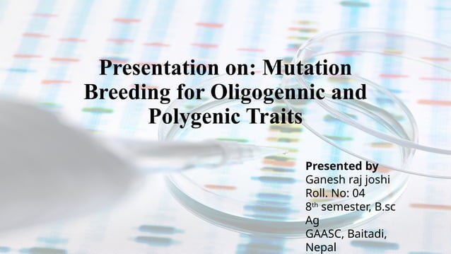 Presentation on Mutation breeding for Oligogenic and Polygenic Traits.pptx