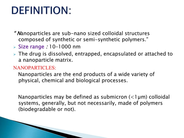 Presentation on nanoparticles | PPTX