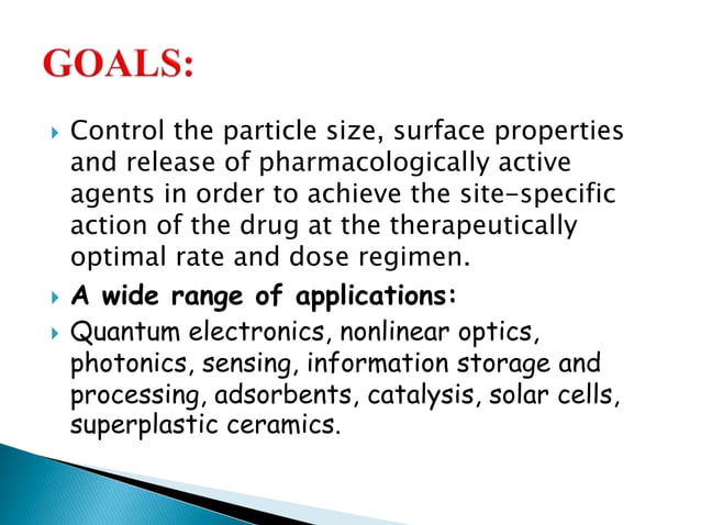 Presentation on nanoparticles | PPTX