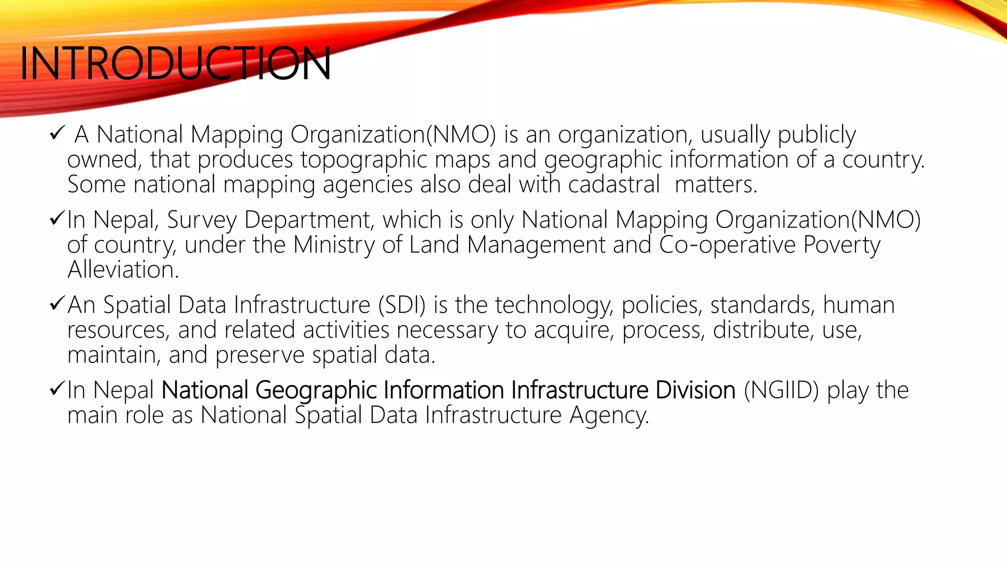 Presentation on national mapping organization and spatial data ...
